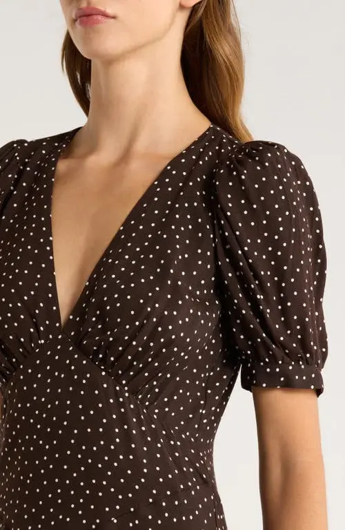 Reformation Naira Puff Sleeve Maxi Dress In Colette Dot - 50% Off